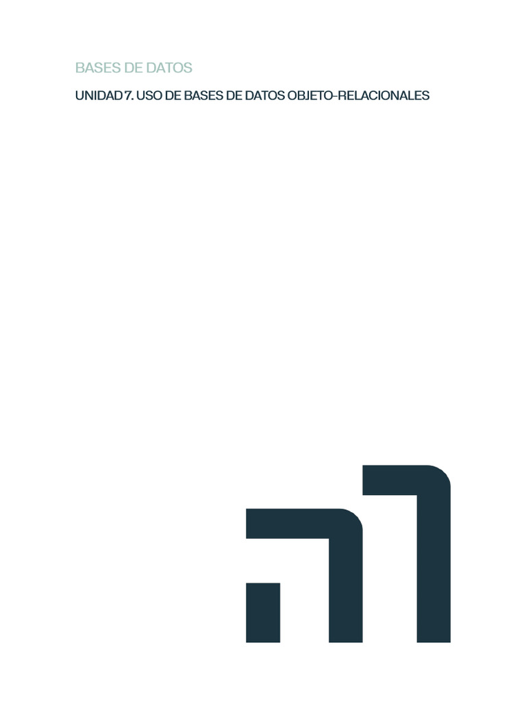 Unidad 7. Uso de Bases de Datos Objeto-Relacionales | PDF | Bases de ...