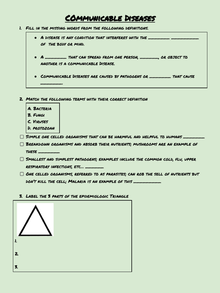 Communicable Diseases Lesson 1 (3) | PDF