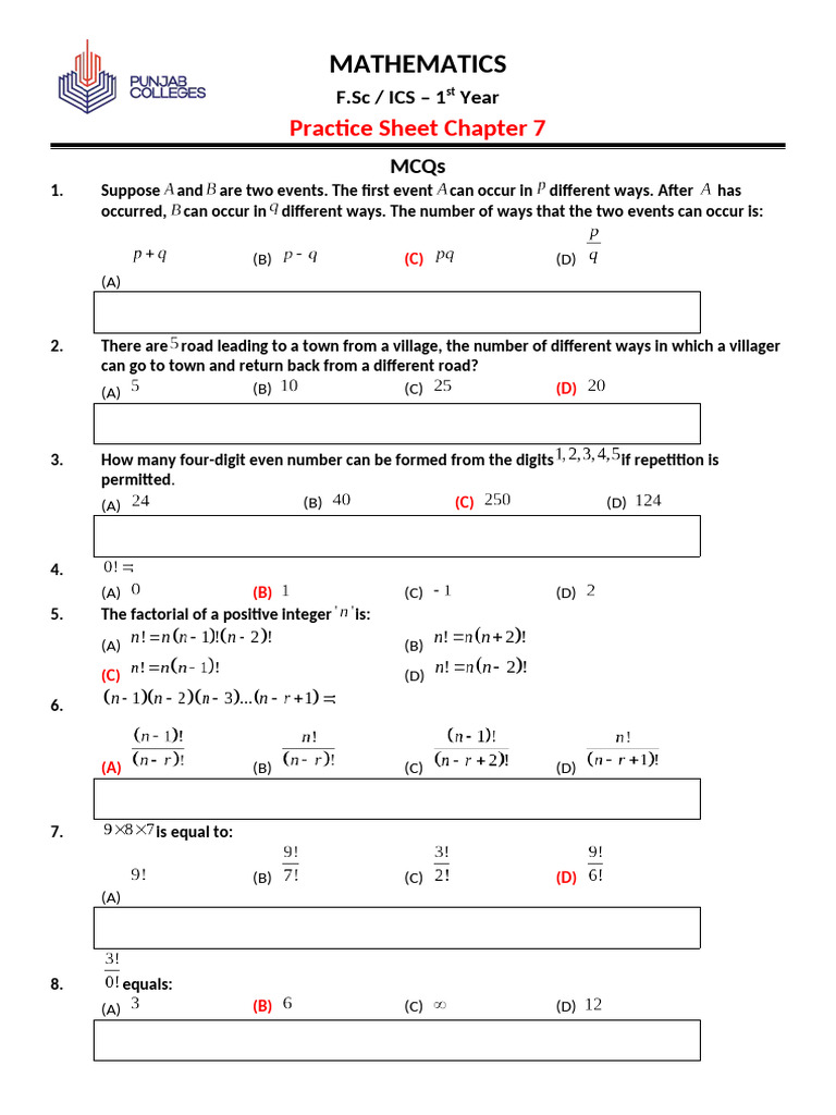 1st Year - Math - Practice Sheet - CH#7 | PDF | Numbers | Vertex (Geometry)