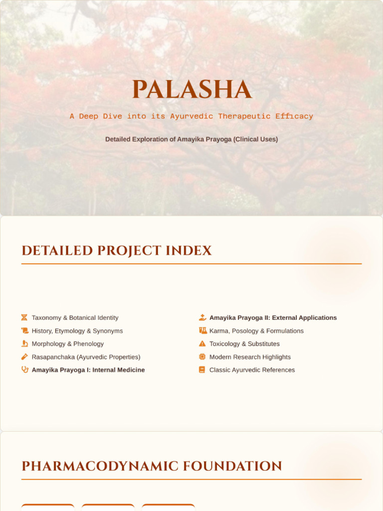 Palasha - Amayika Prayoga & Ayurvedic Profile | PDF