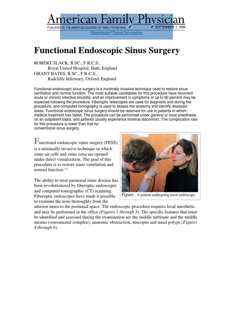 Functional Endoscopic Sinus Surgery | PDF | Surgery | Human Head And Neck