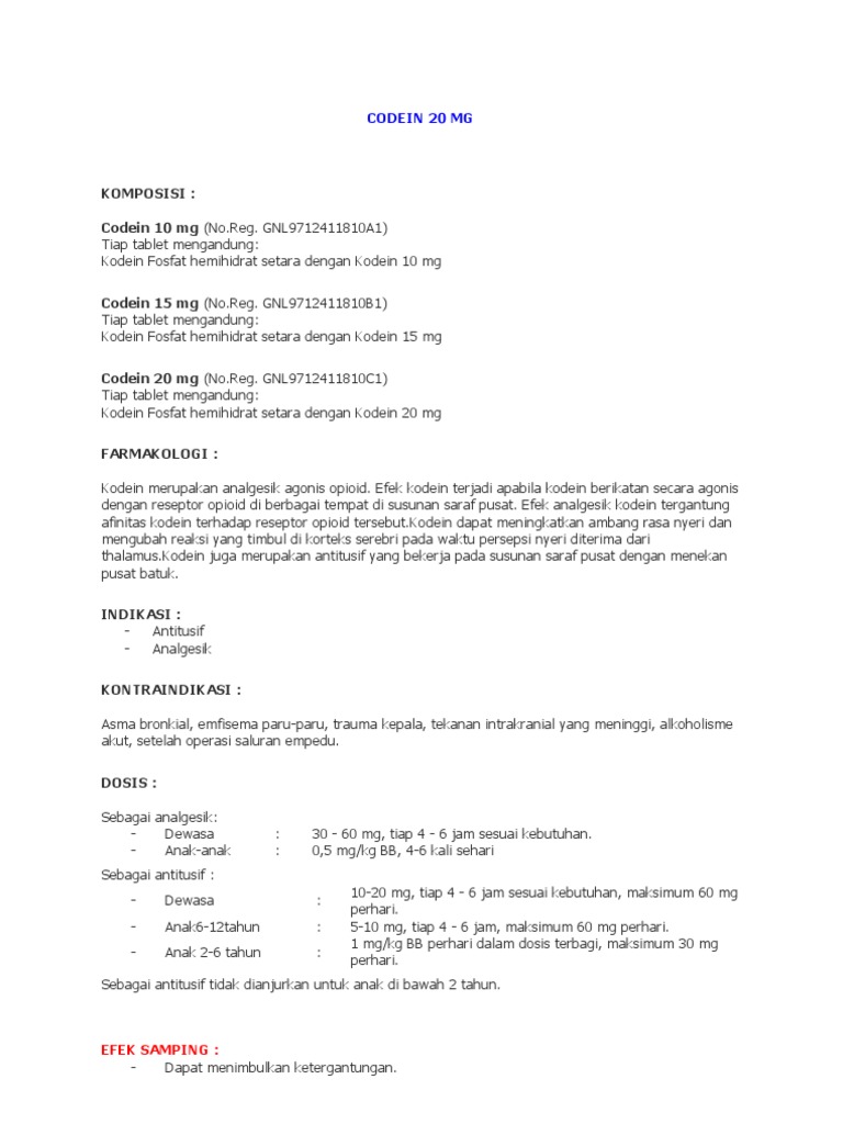 Codein 20 MG | PDF