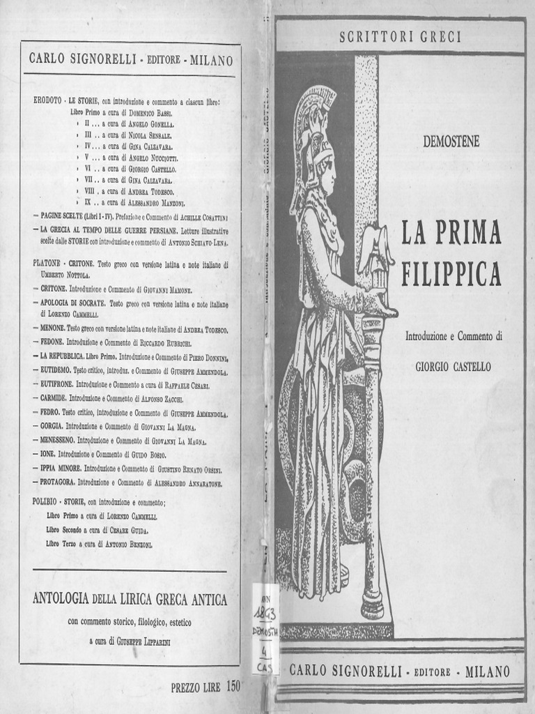 Demostene La Prima Filippica Castello 1953 | PDF