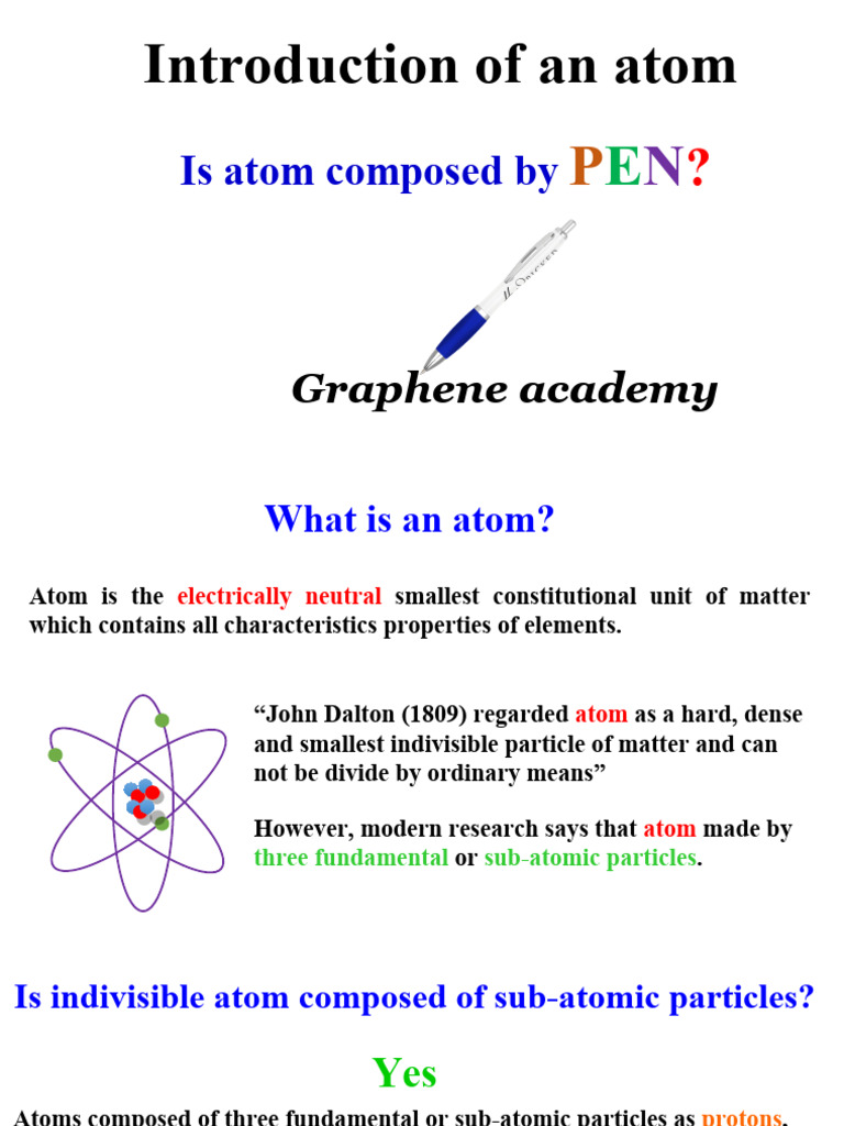 Atomic structure_ Part 1_ Introduction of atom_ Is atom composed by PEN ...
