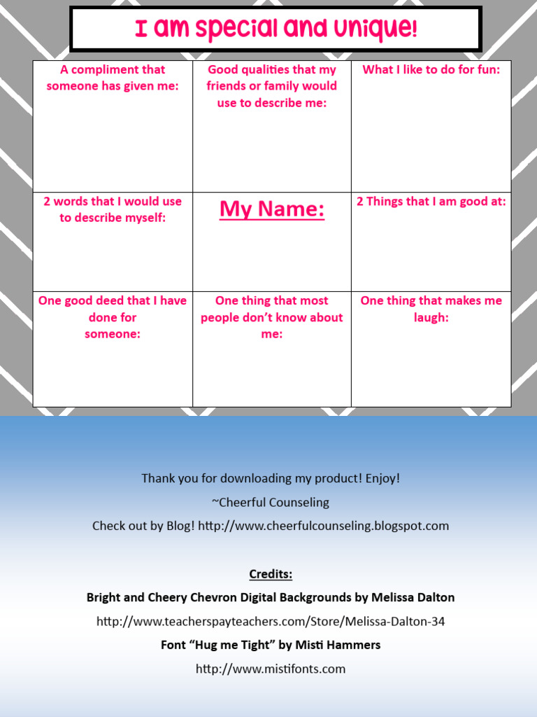 SelfEsteemActivityIamspecialandunique-1 | PDF