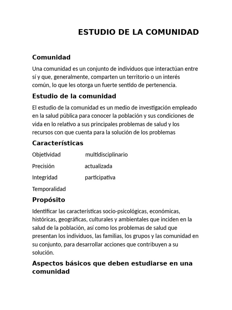 Estudio de La Comunidad | PDF | Comunidad | Evaluación