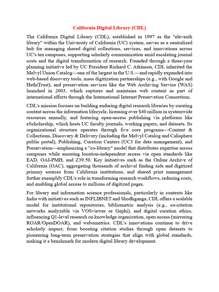 California Digital Library | PDF | Library Science | Information Technology