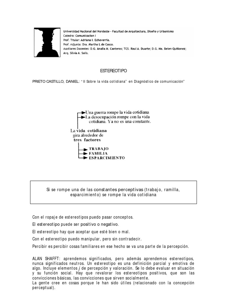 Estereotipo Prieto Castillo | PDF | Estereotipos | Percepción
