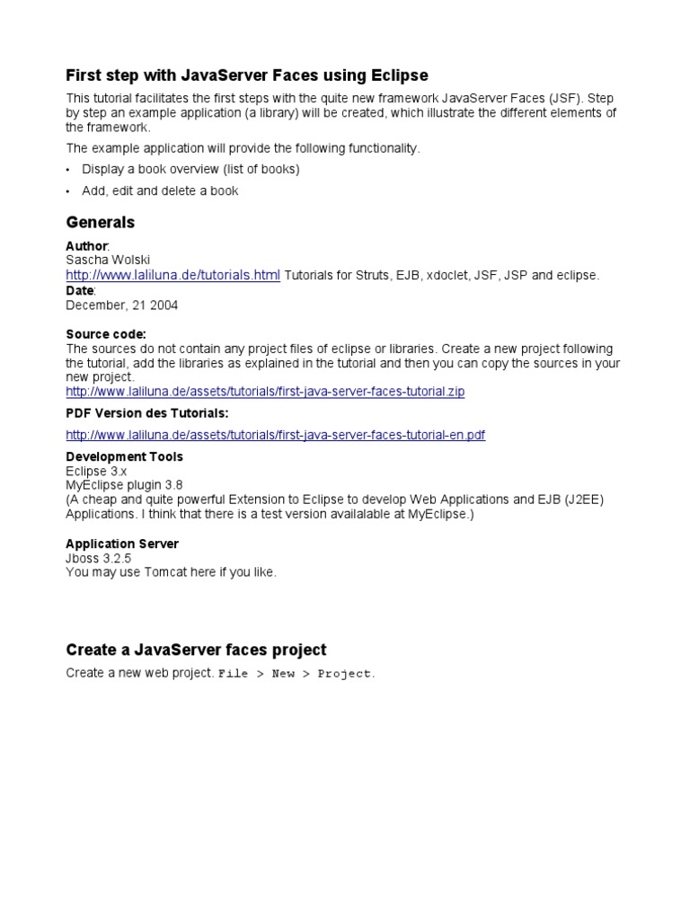First Java Server Faces Tutorial en | PDF | Business