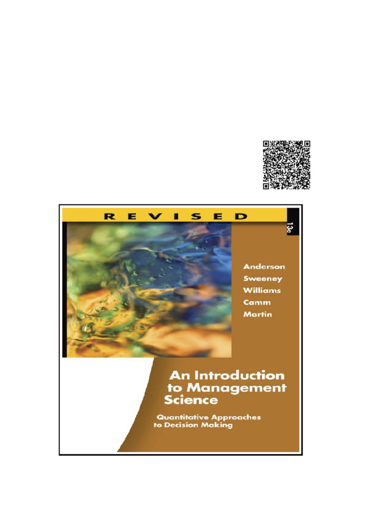 Introduction To Management Science 13th Edition An David R. Anderson ...