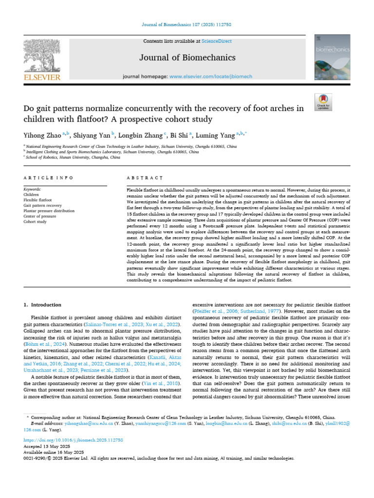 19 Do Gait Patterns Normalize Concurrently With the Recovery of Foot ...