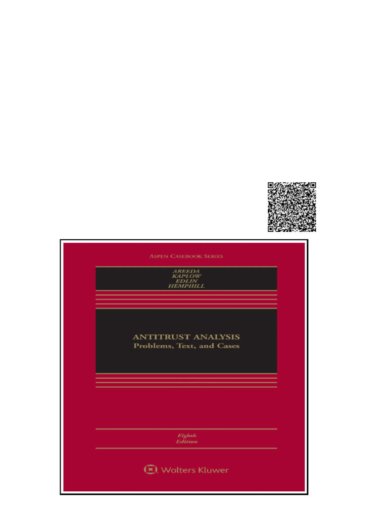 Antitrust AnalysisProblems Text and Case 8th Phillip E. Areeda;Louis ...
