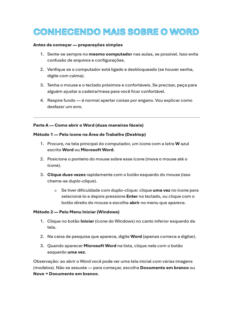 Conhecendo Mais Sobre o Word | PDF | Botão Ctrl | Teclado de computador