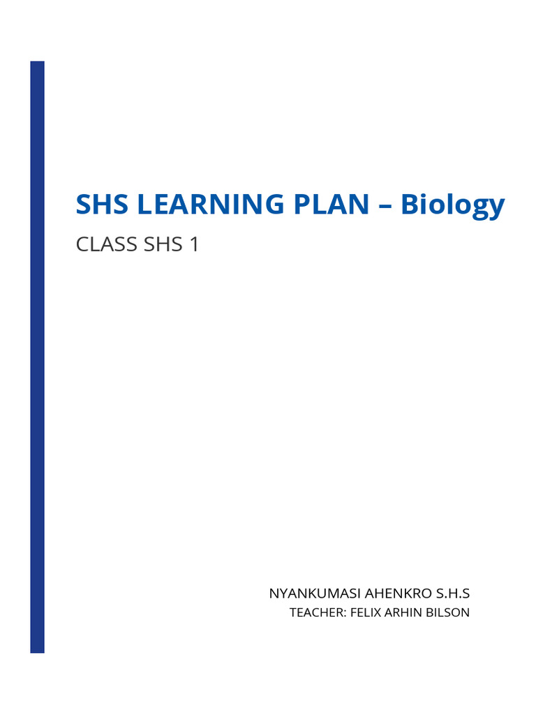 Biology Week 8 Lesson Plan | PDF | Learning | Cell Membrane