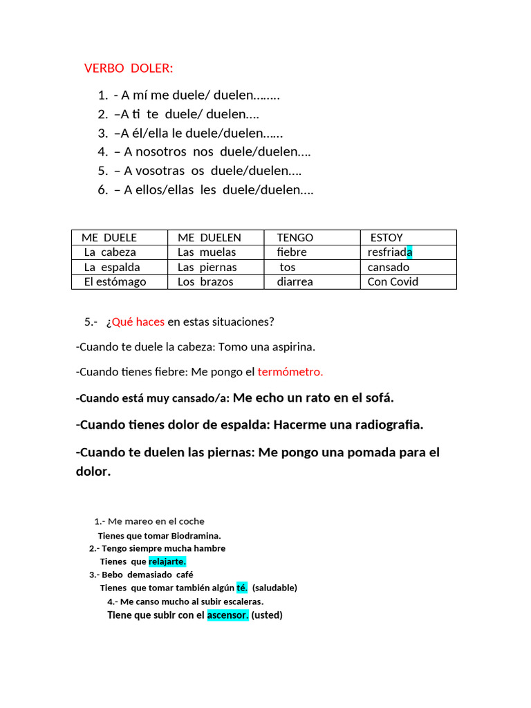 Verbo Doler | PDF