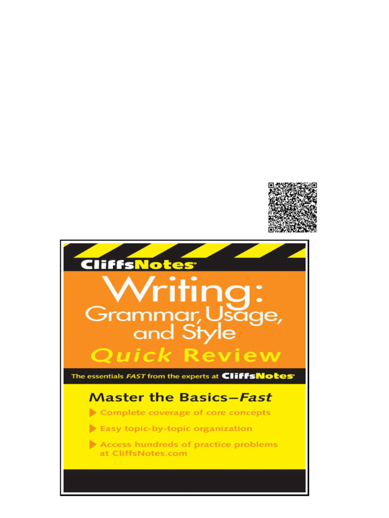 CliffsNotes Writing Grammar Usage and Style Quick Review 3r Review ...