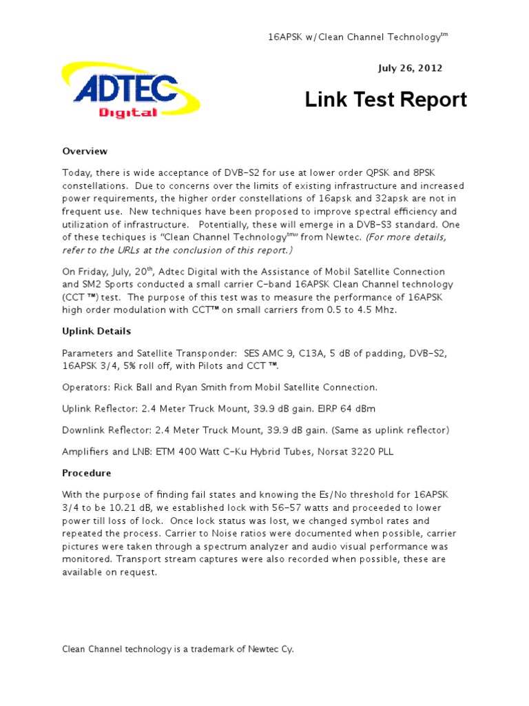 A Precursor To Dvb S3 Improved Satellite Modulation Pdf Media Technology Wireless