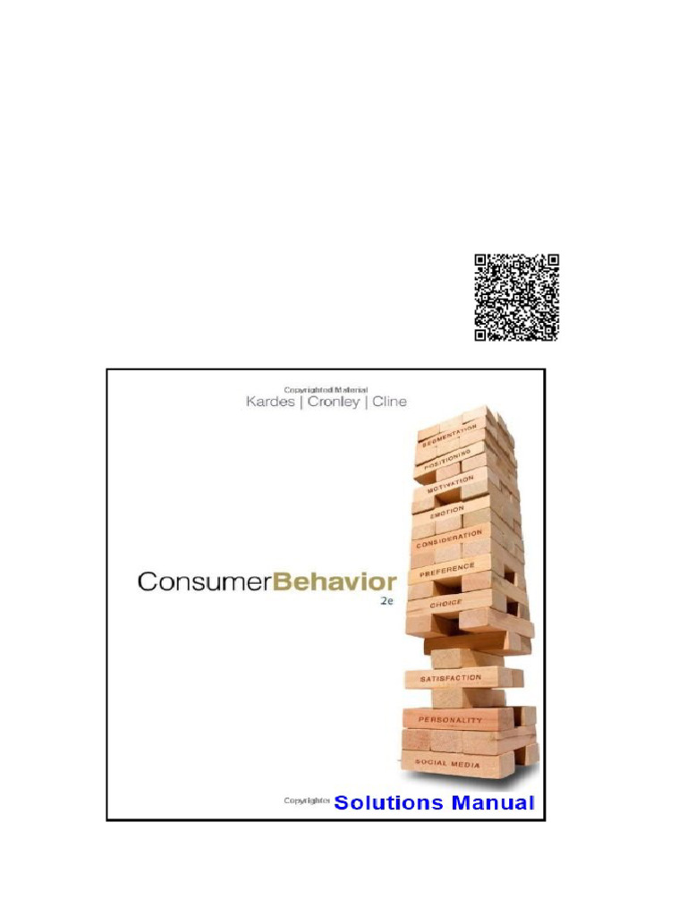 Consumer Behavior 2nd Edition Kardes Solutions Manual | PDF | Brand ...