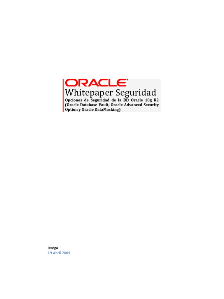 Oracle Security Pdf Base De Datos Oracle Bases De Datos