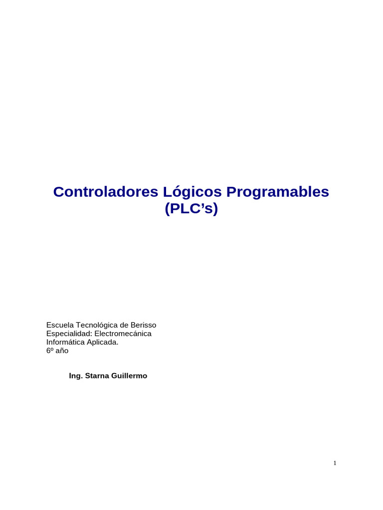 Controladores Lógicos Programables | PDF | Controlador lógico ...