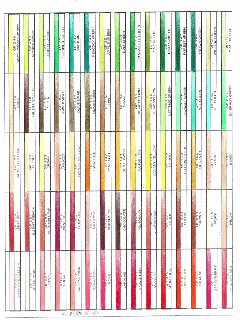 Holbein Coloured 2 Page Paint Chip | PDF