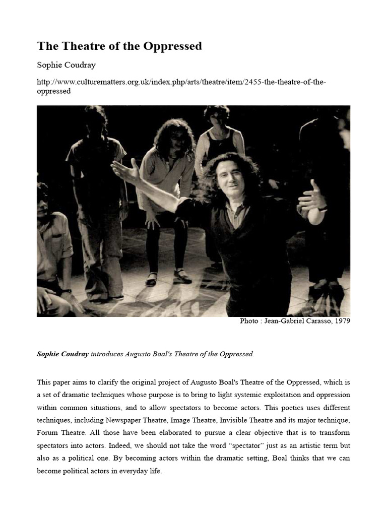 The Theatre of the Oppressed | PDF