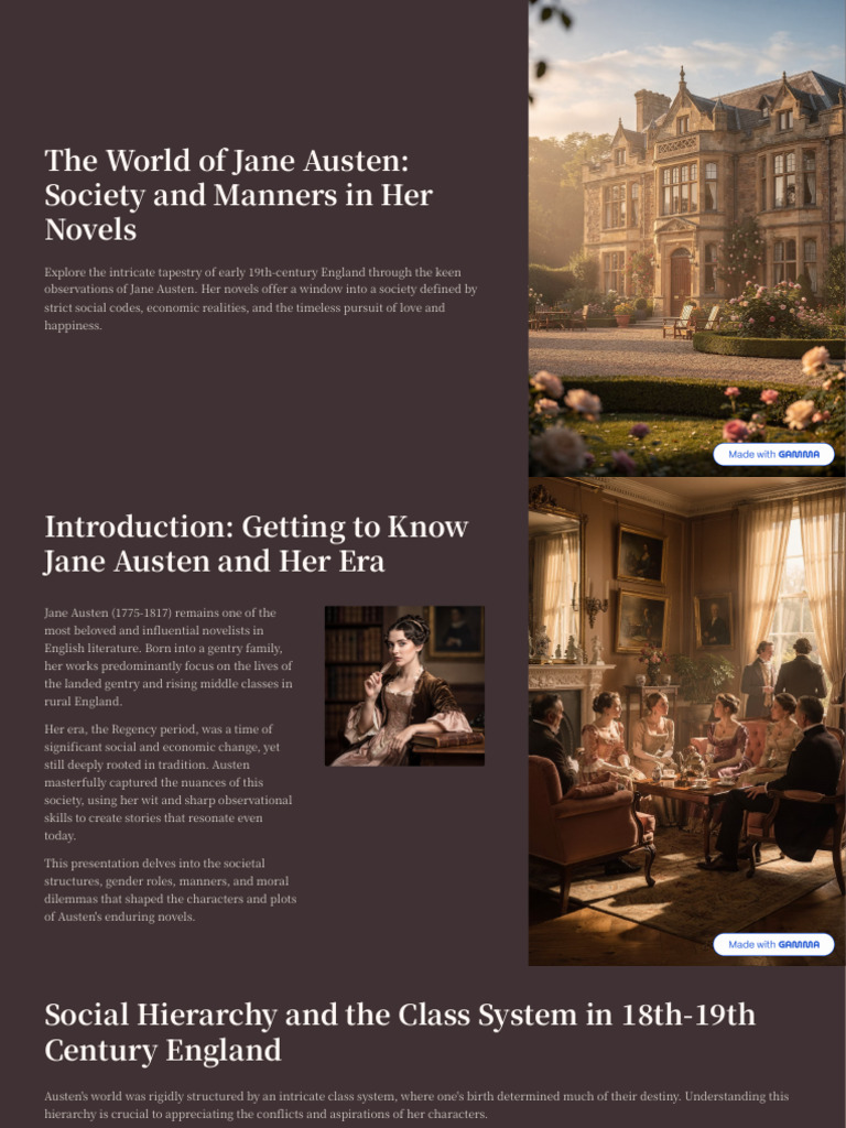 The World of Jane Austen Society and Manners in Her Novels | PDF ...