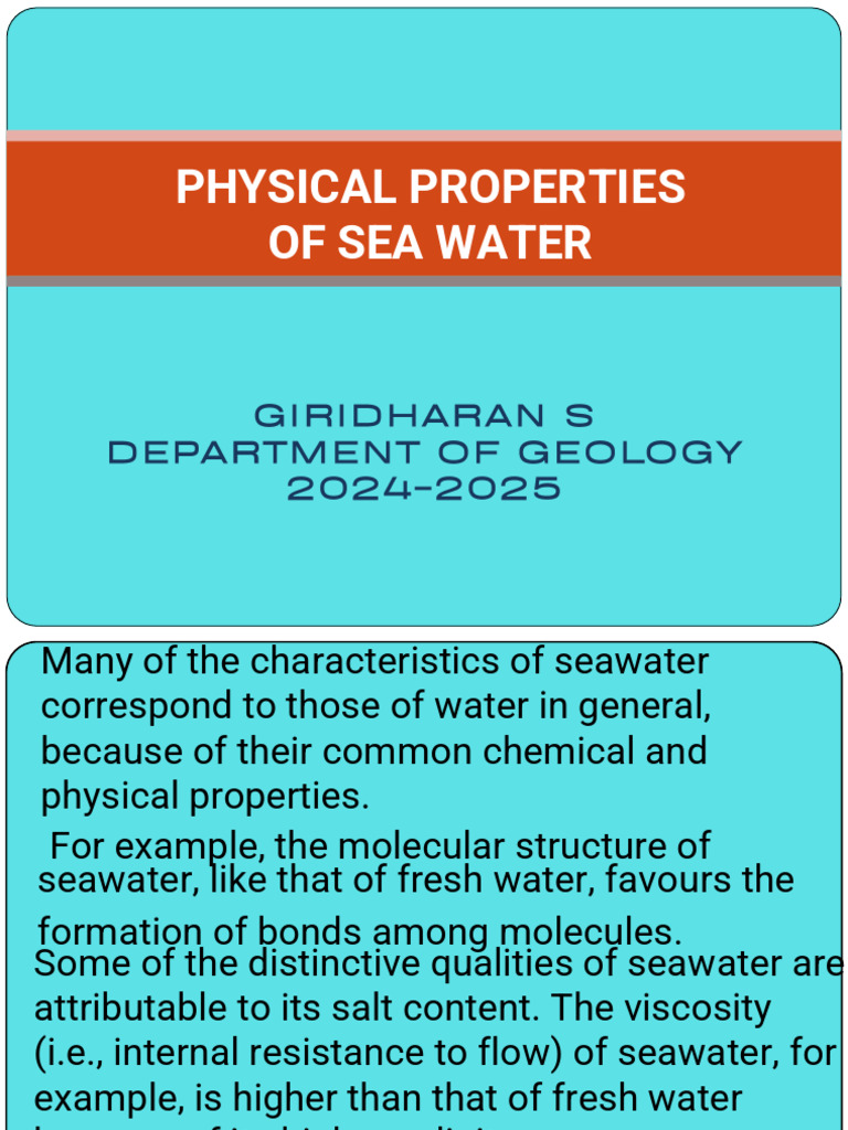 Properties of Ocean Water PDF | PDF | Oceans | Water