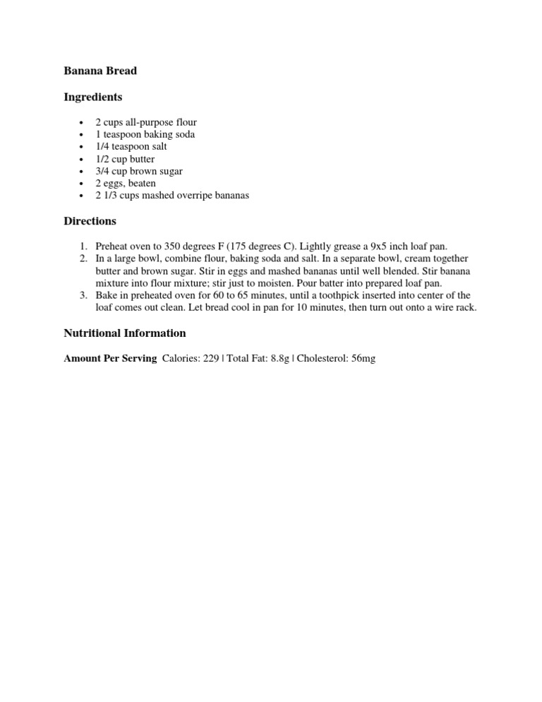 Banana Bread | PDF