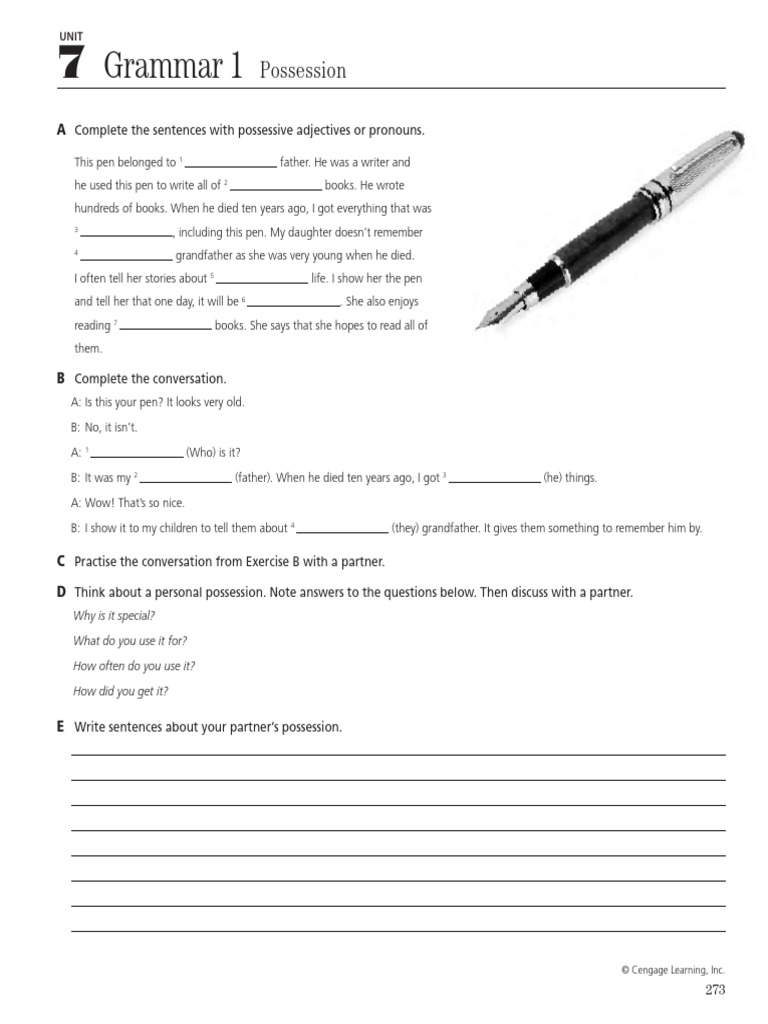 Voices Elementary StudentWorksheets Grammar 1 Unit 07 | PDF