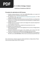 BCB Admission Guidelines 2025-26 | PDF