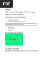 SD Organizational Structure Overview | PDF | Sales | Logistics