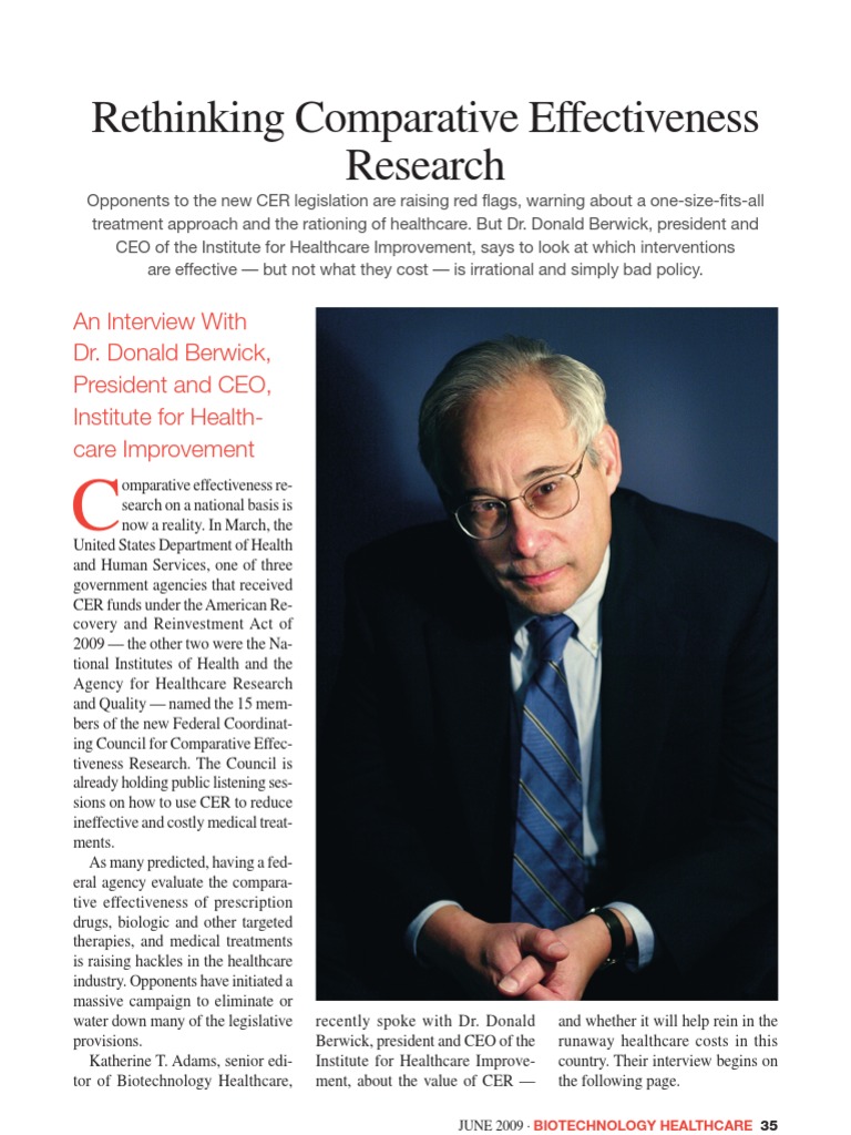 Comparative Effective Research | PDF | Health Care | Evidence Based ...