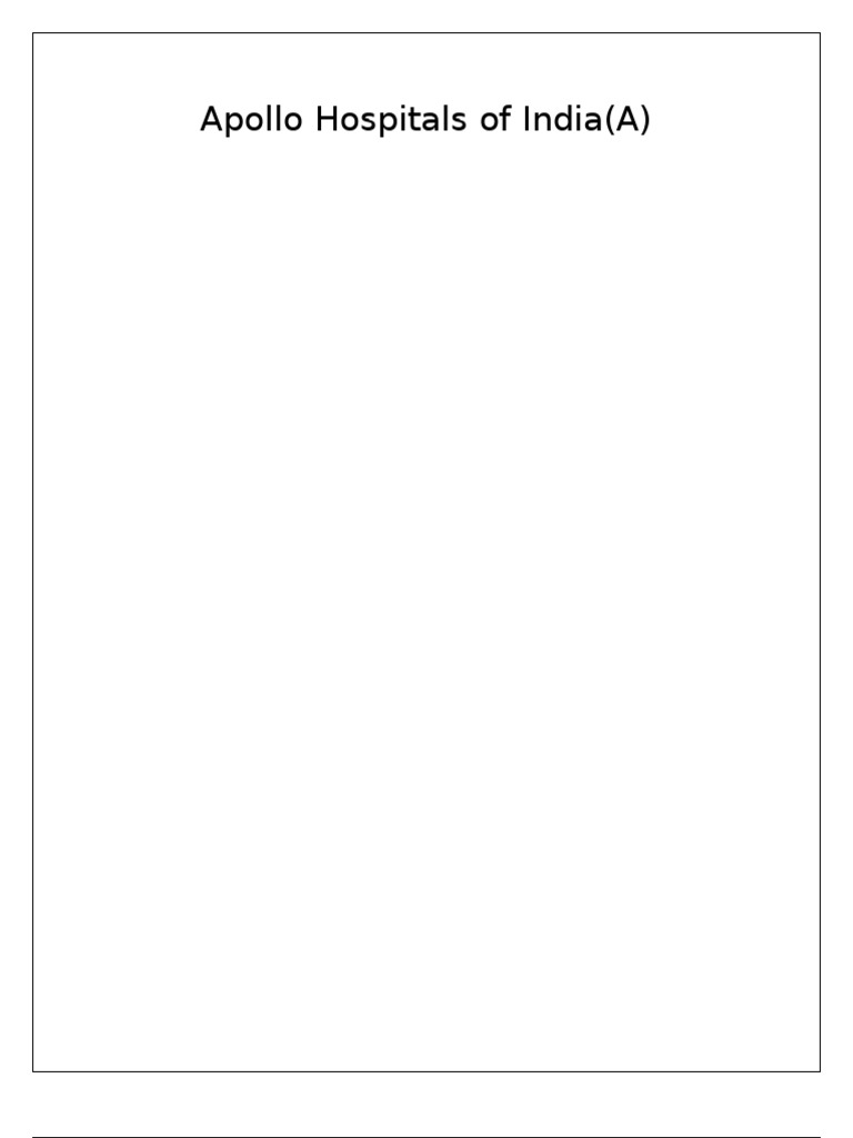 Apollo Case Analysis | PDF | Hospital | Health Maintenance Organization