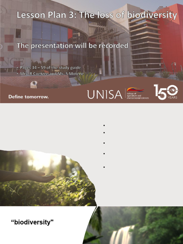 Lesson Plan 3 - Loss of Biodiversity | PDF | Biodiversity | Invasive ...