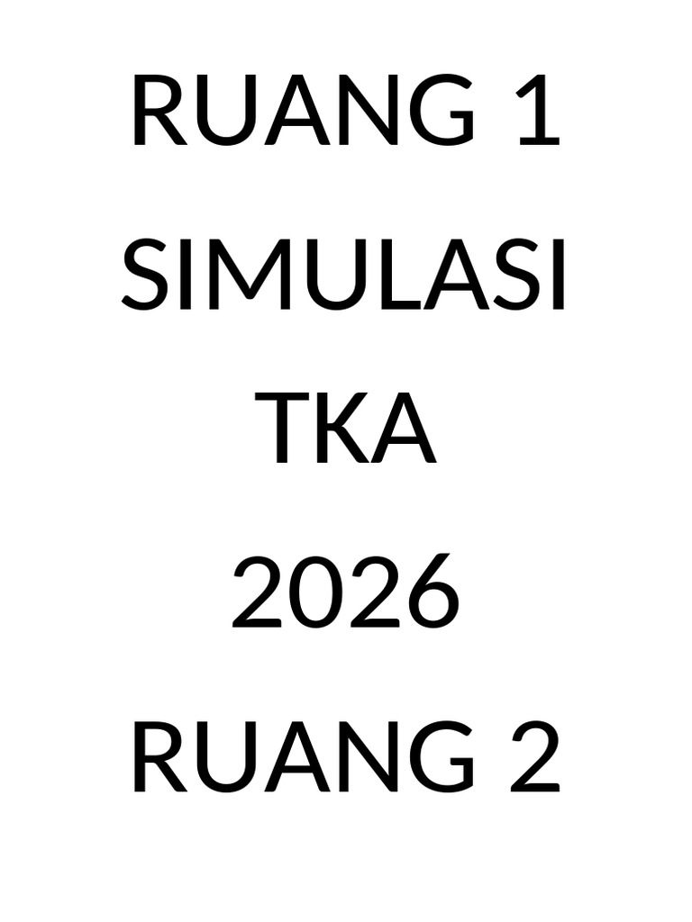 Nama Ruang Tka 2026 | PDF