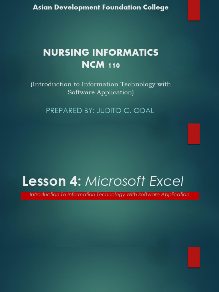 LESSON 4 Microsoft Excel | PDF | Spreadsheet | Microsoft Excel