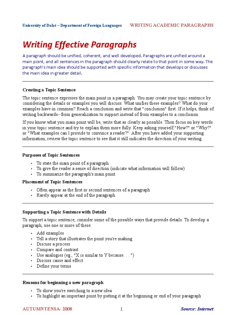 Writing Academic Paragraphs-Ref | PDF | Paragraph | Traffic