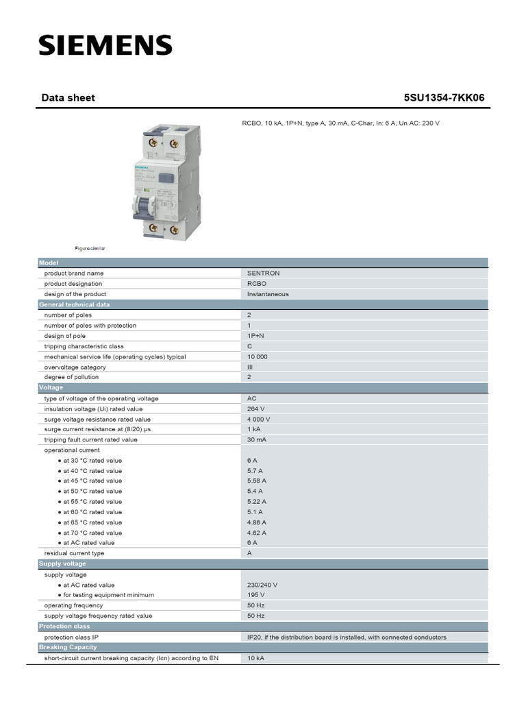 5SU13547KK06 Datasheet en | PDF | Alternating Current | Electrical ...