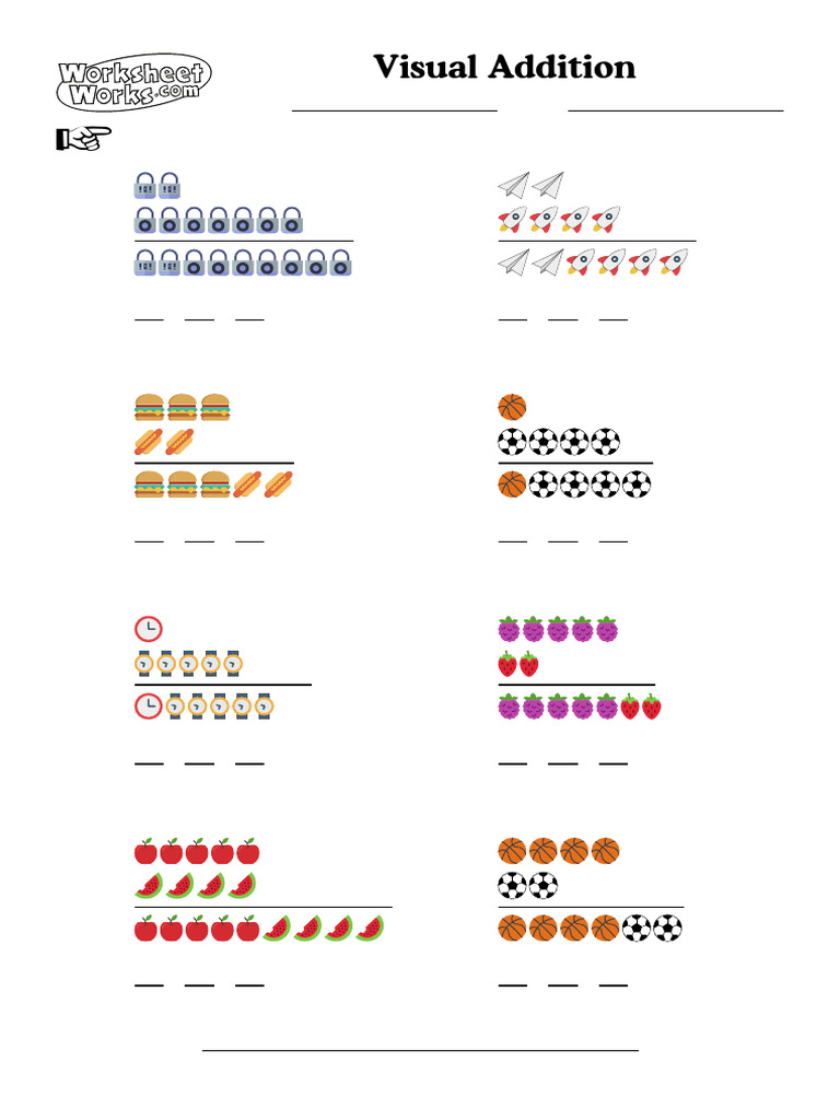 WorksheetWorks Visual Addition 1 | PDF