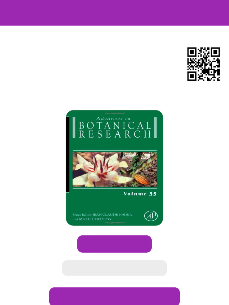 Advances in Botanical Research Vol 55 1st Edition Jean-Claude Kader And ...