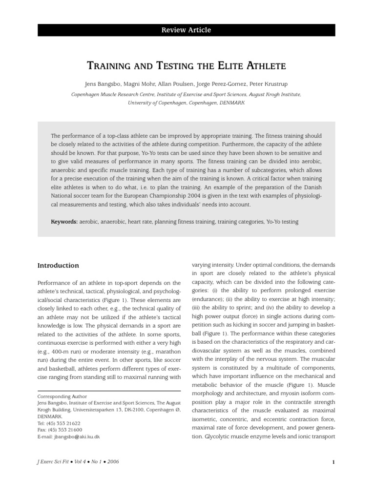 Evaluating Elite Athlete Performance | PDF | Strength Training ...