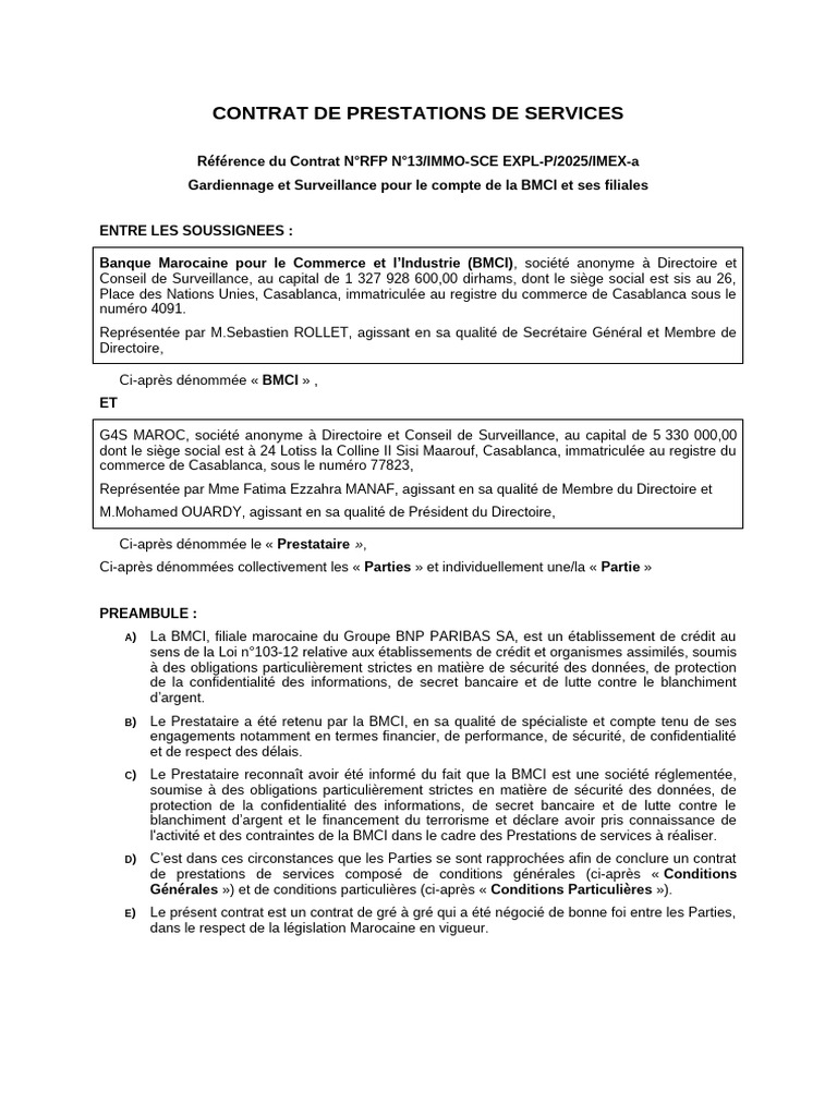 CGCP Bmci-G4s Maroc | PDF | Propriété intellectuelle | Sécurité
