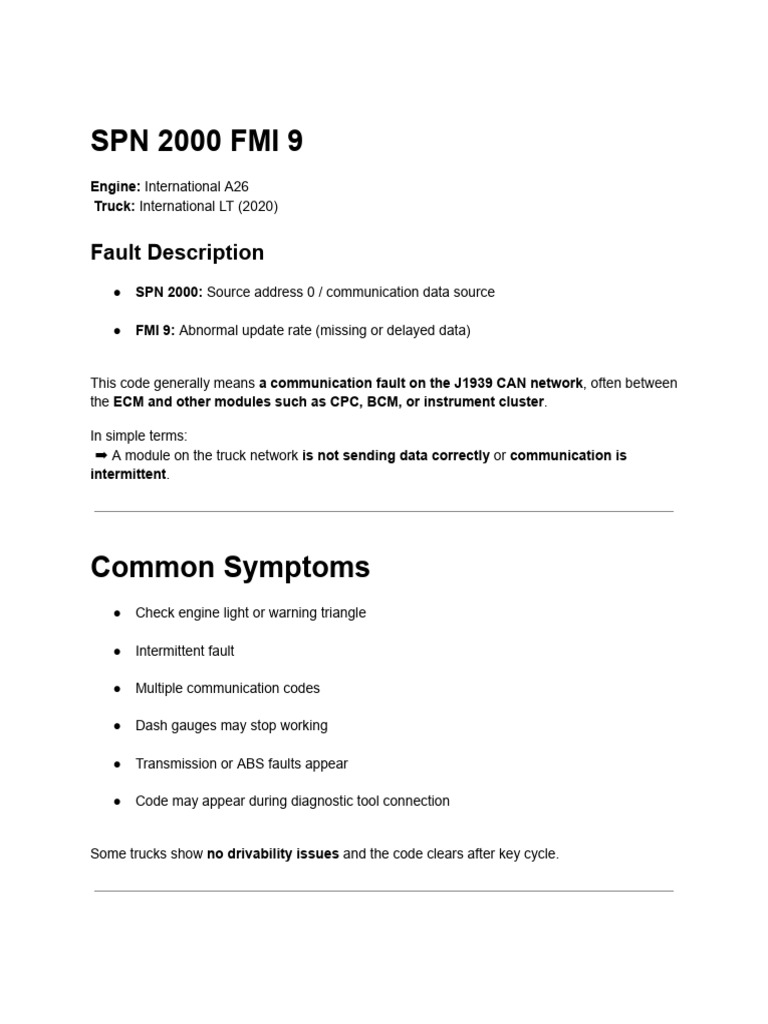 SPN 2000 Fmi 9 | PDF | Electrical Resistance And Conductance | Resistor