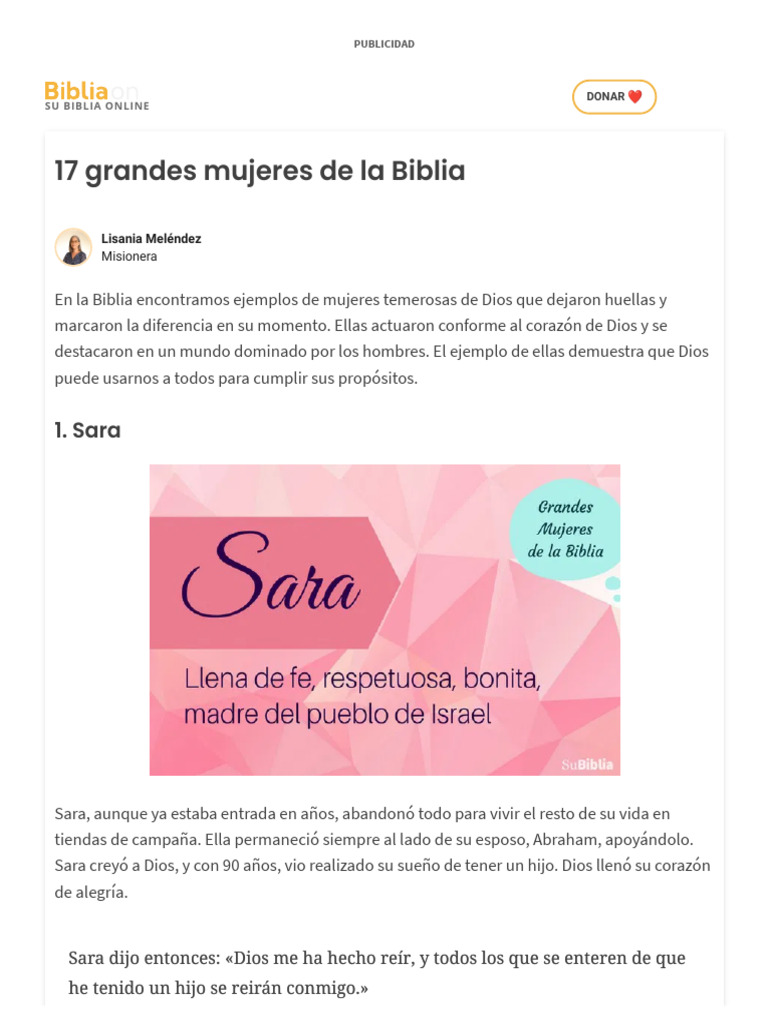 17 Grandes Mujeres de La Biblia - Biblia | PDF