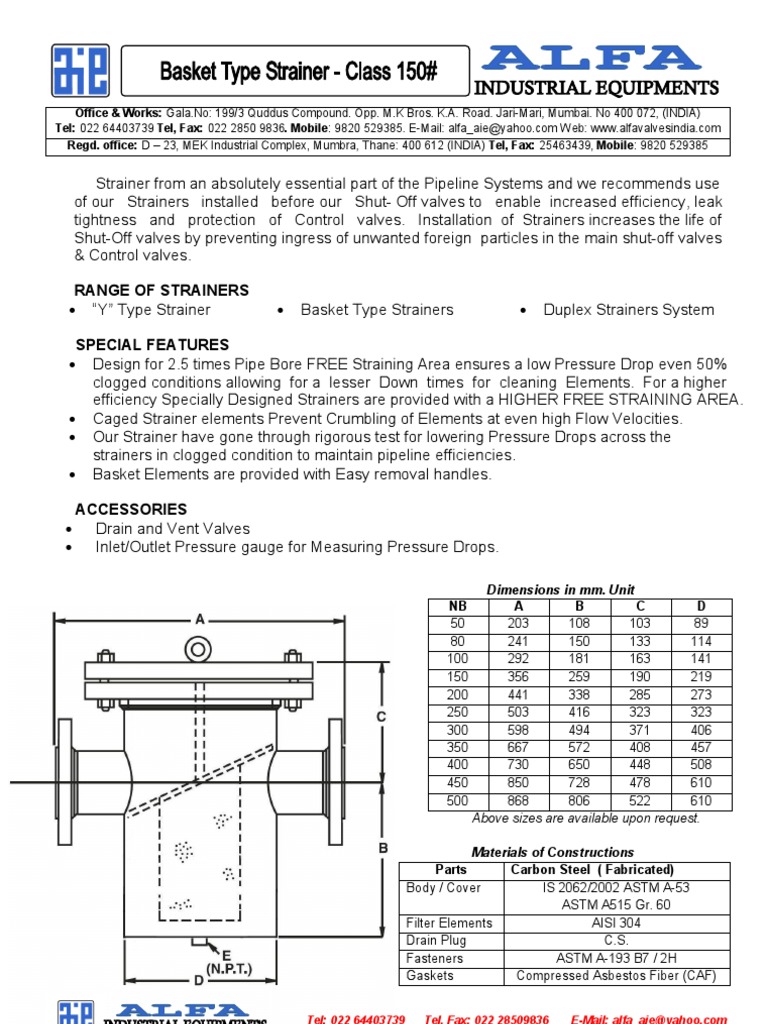 Basket Type Strainer | PDF