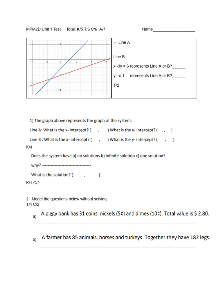 MPM2D Unit 1 Test | PDF