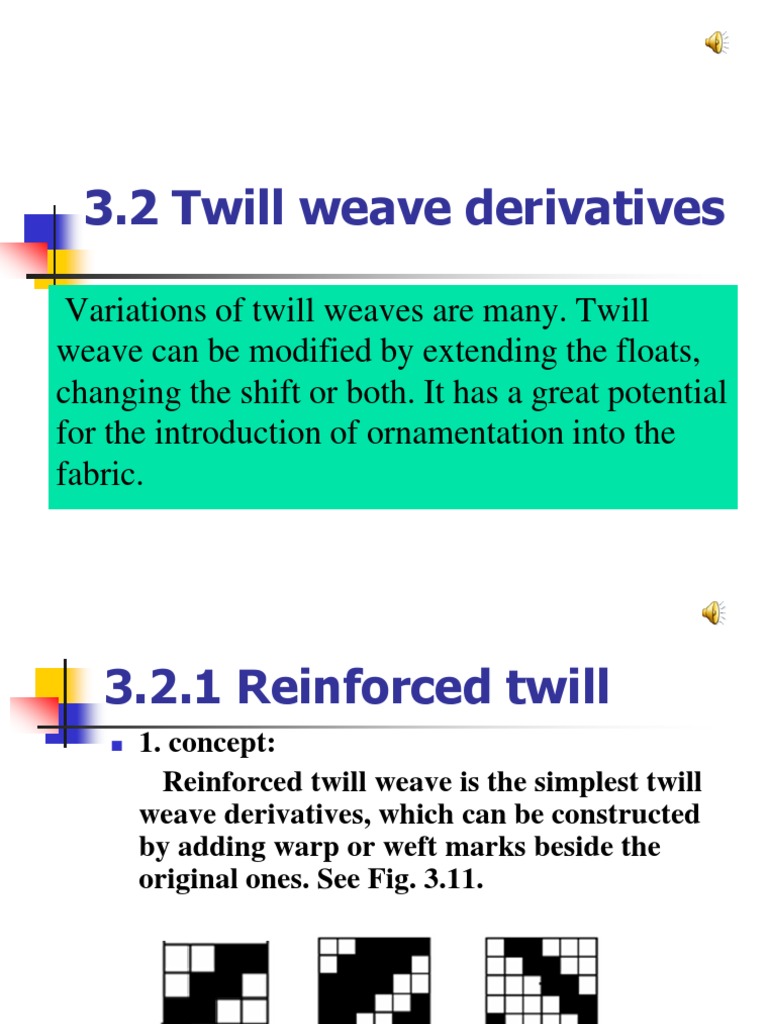 3-2-1 Twill Weave Derivatives | PDF | Weaving | Fraction (Mathematics)