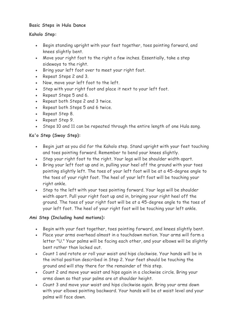 Basic Steps in Hula Dance | PDF | Foot | Arm