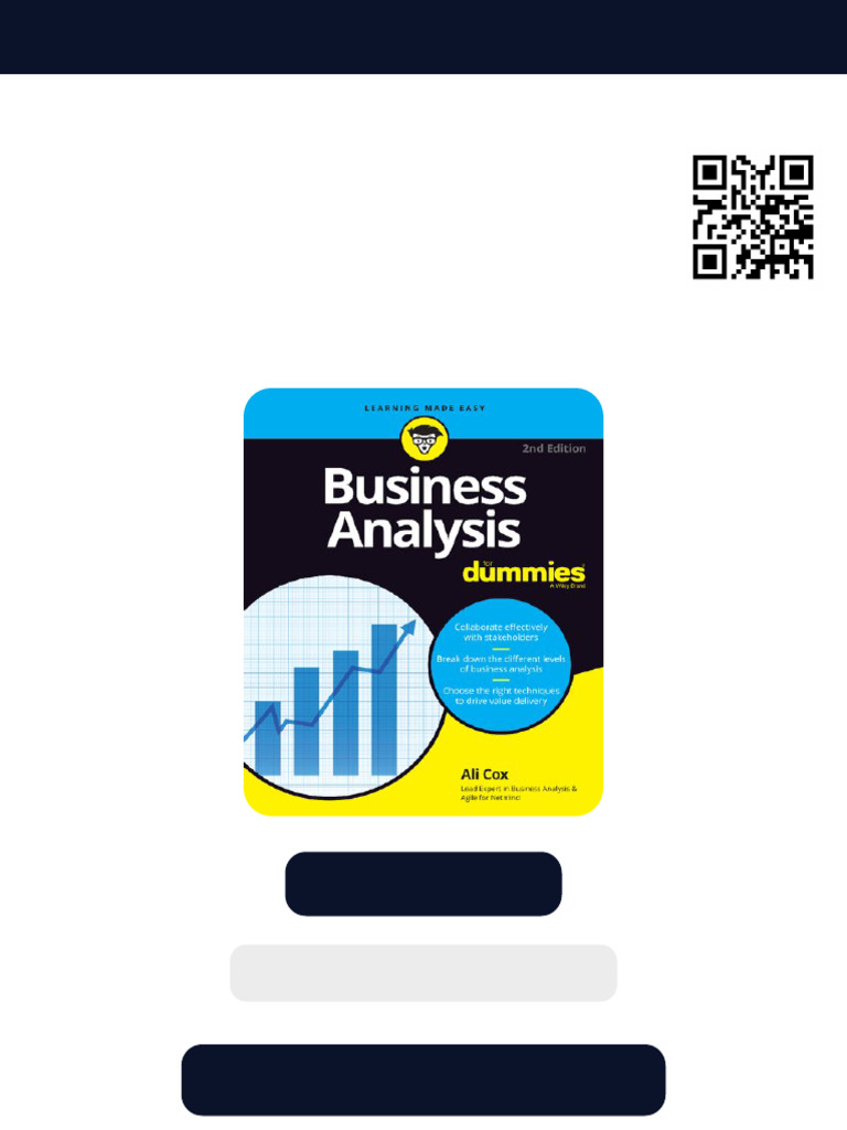 Business Analysis For Dummies, 2nd Ali Cox Ebook Limited Digital ...